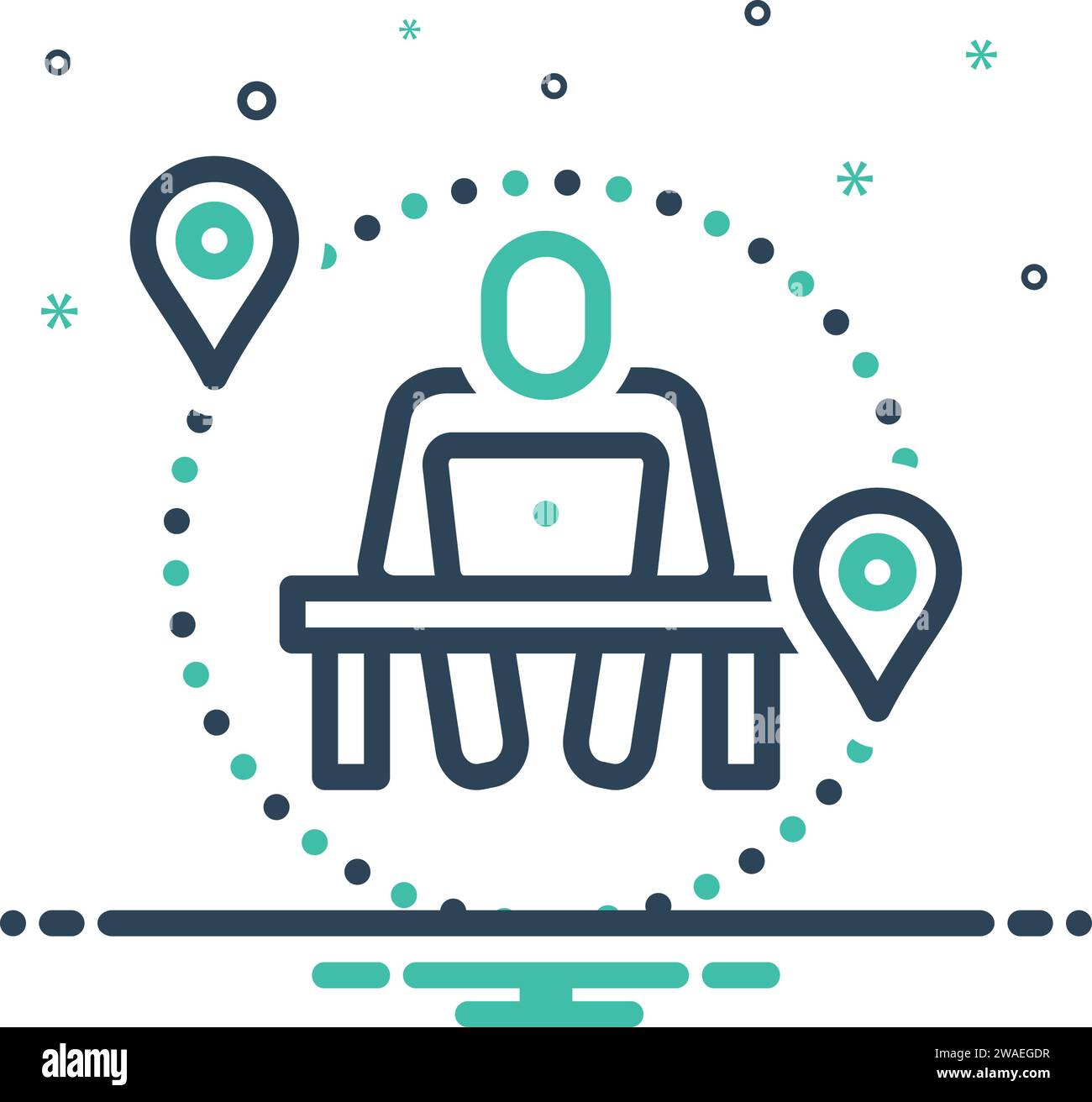 Work anywhere anytime Stock Vector Images - Alamy