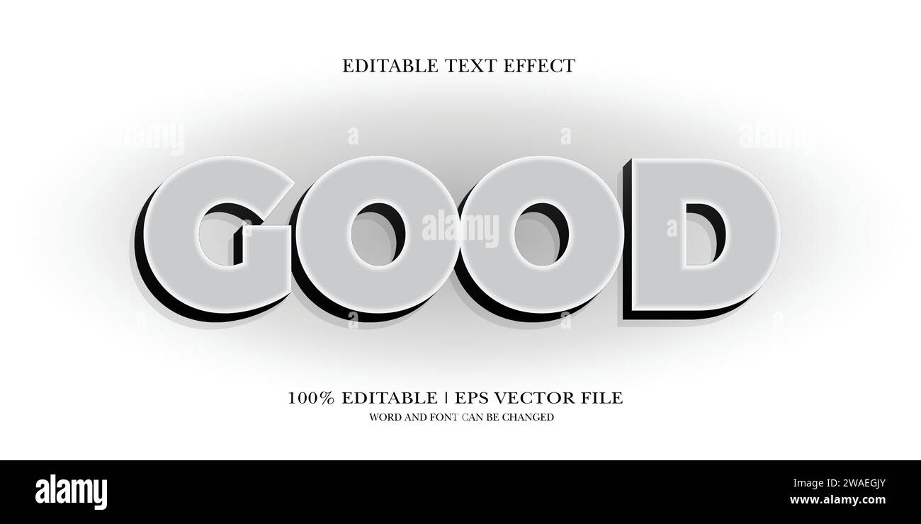 Good 3d Text Effect Styles Mockup Concept Black Text Stock Vector Image