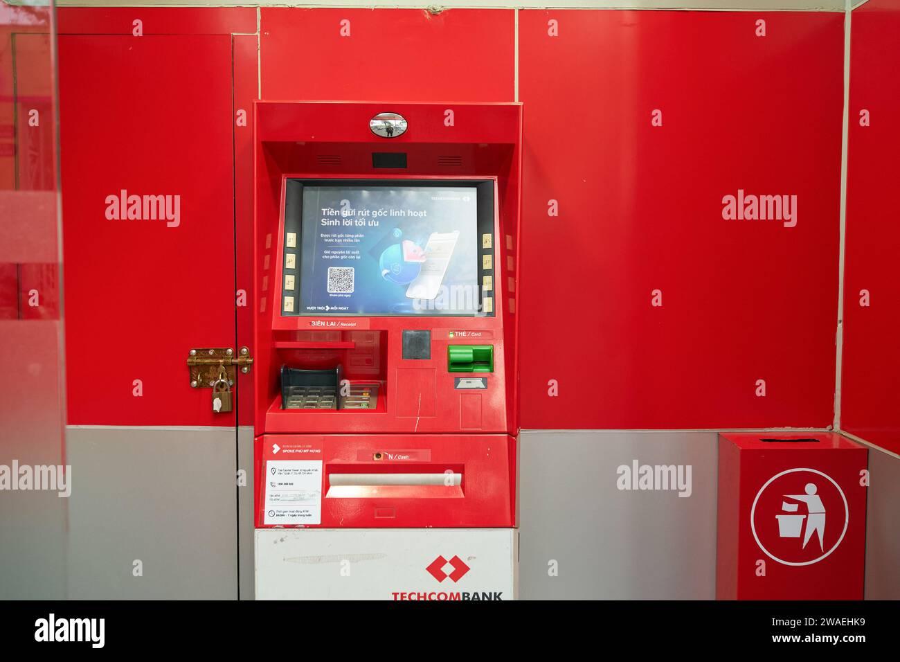 HO CHI MINH CITY, VIETNAM - MARCH 29, 2023: Techcombank automated ...