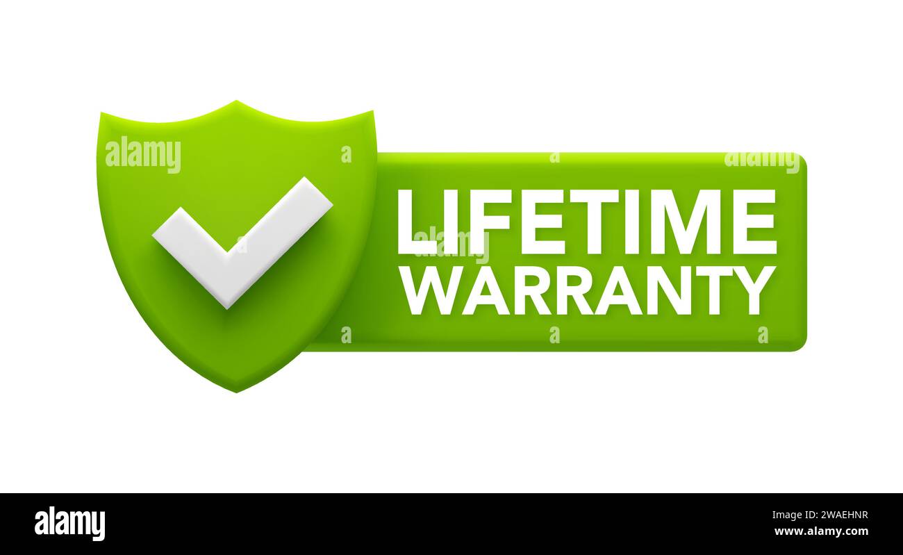 Lifetime Warranty Guarantee Badge - Green Shield with Checkmark for ...