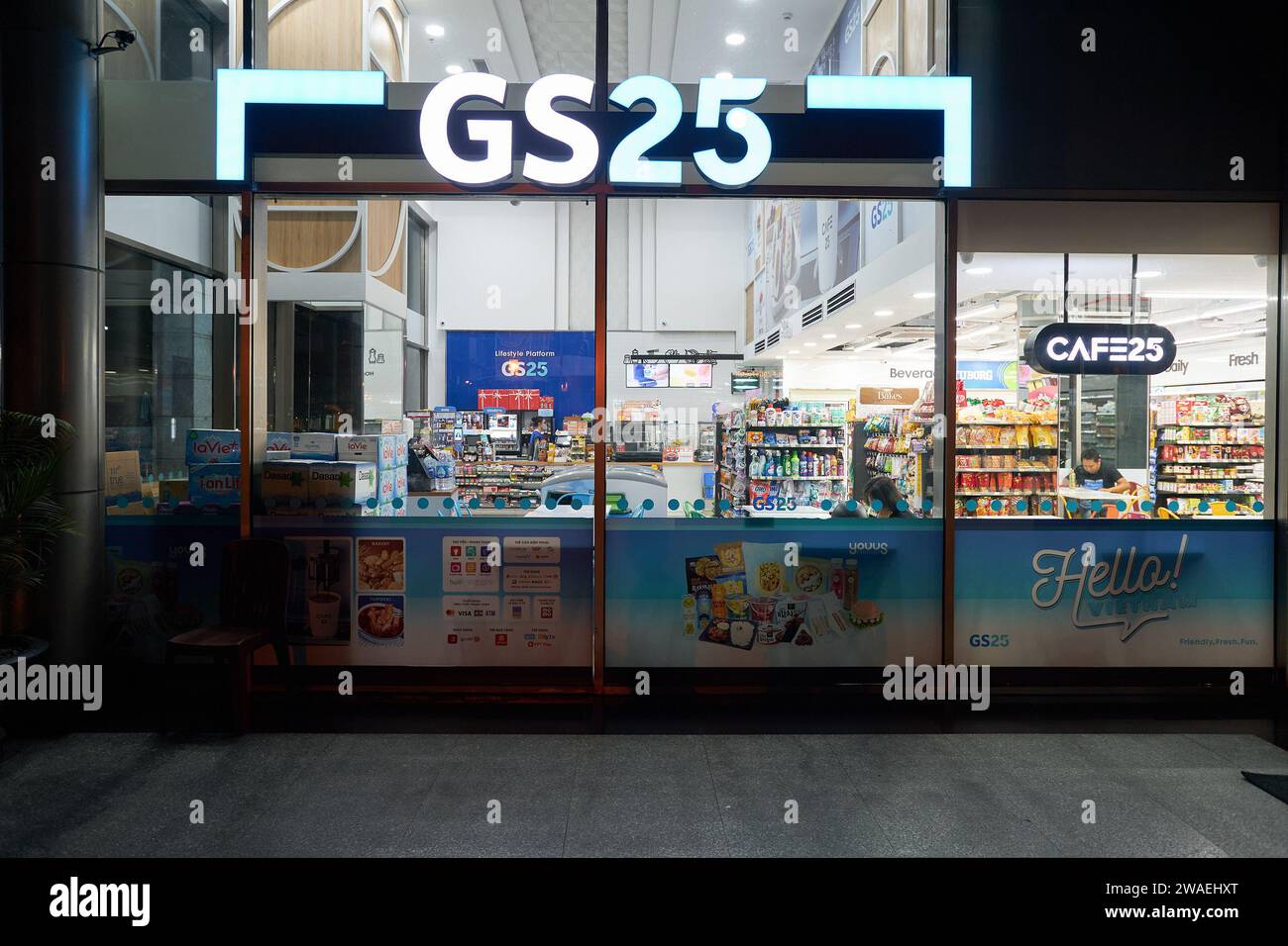HO CHI MINH CITY, VIETNAM - MARCH 29, 2023: exterior shot of GS25 store ...