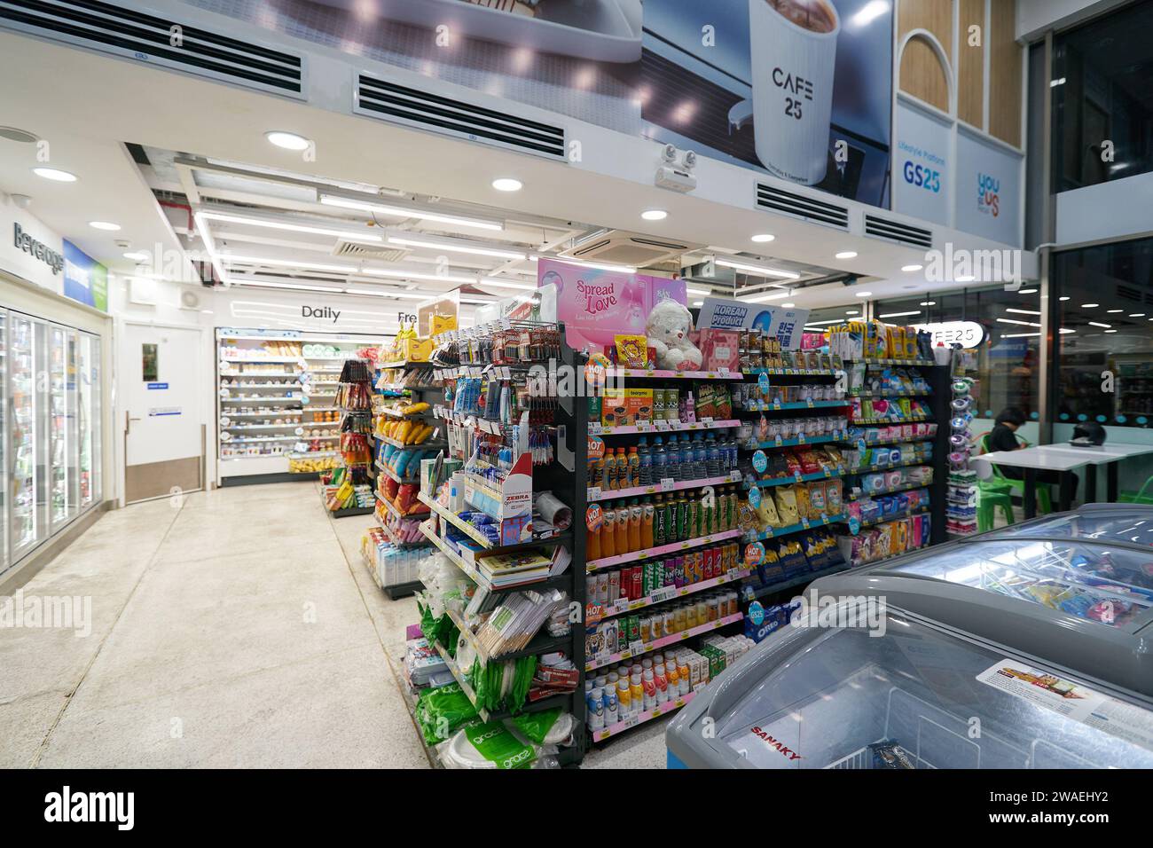 HO CHI MINH CITY, VIETNAM - MARCH 29, 2023: interior shot of GS25 store ...