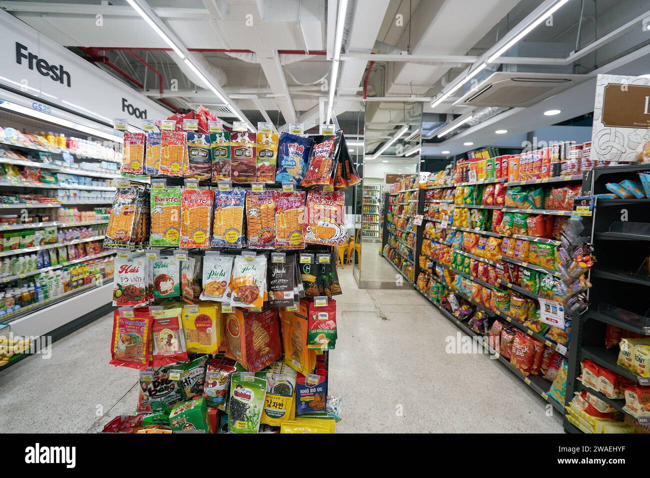 HO CHI MINH CITY, VIETNAM - MARCH 29, 2023: interior shot of GS25 store ...