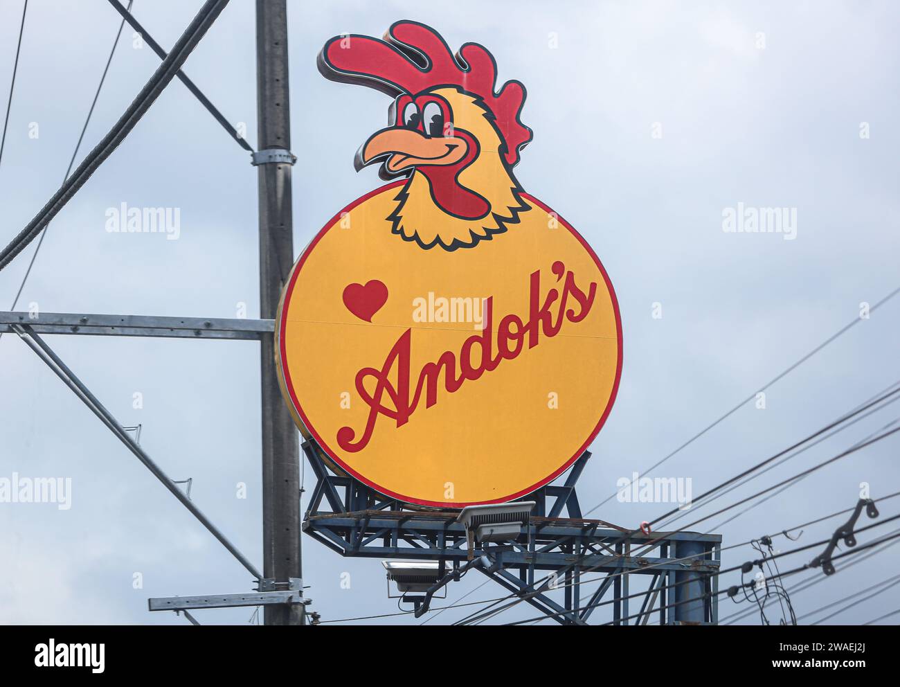 Filipino roasted chicken brand Andok's sign Stock Photo - Alamy