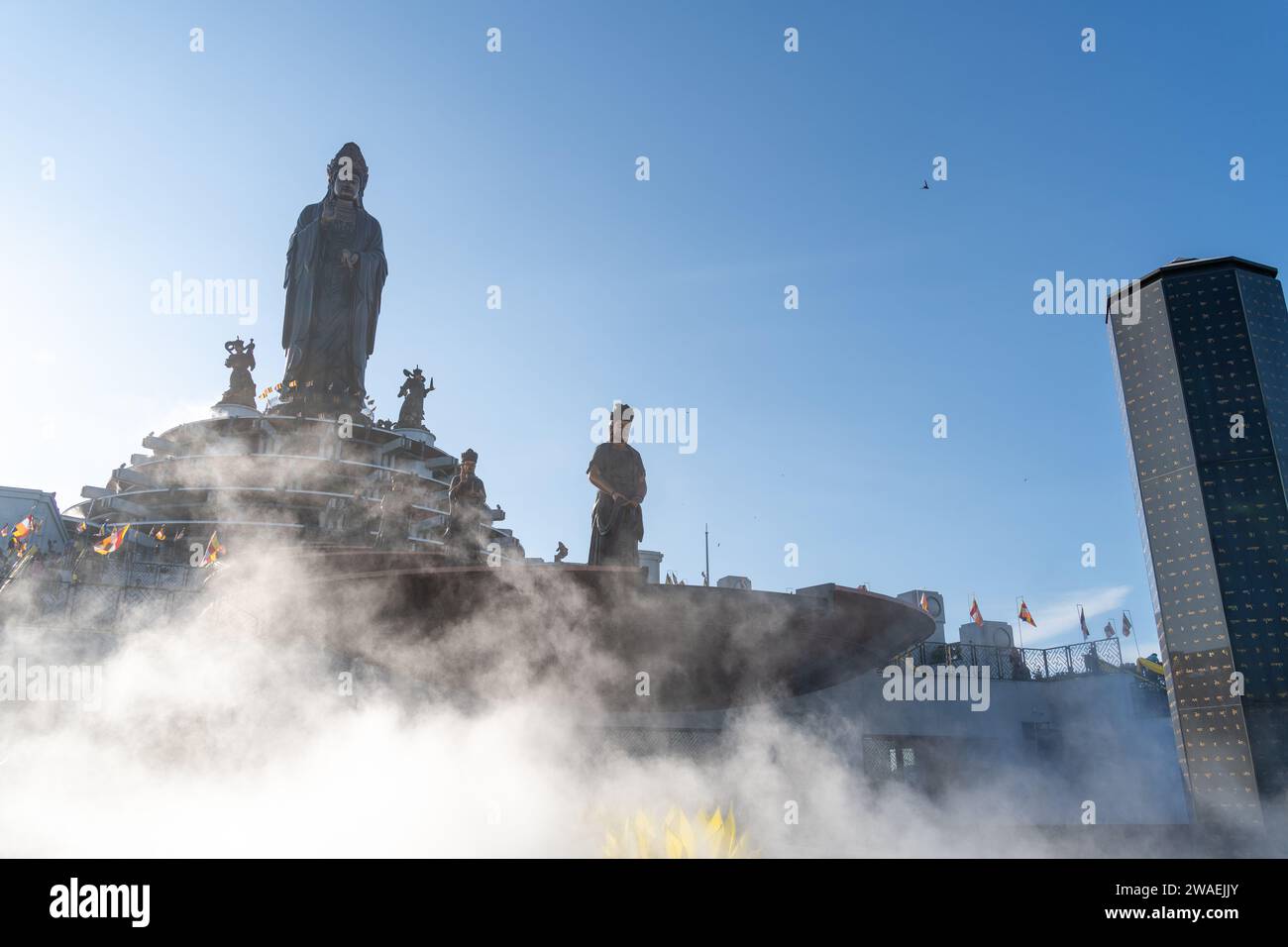 View of Ba Den mountain tourist area, Tay Ninh province, Vietnam. A ...