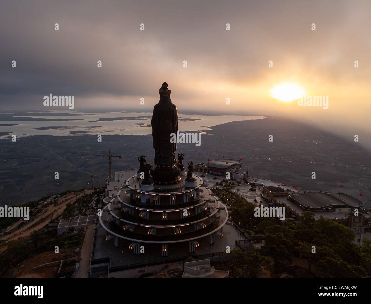 View of Ba Den mountain tourist area, Tay Ninh province, Vietnam. A ...