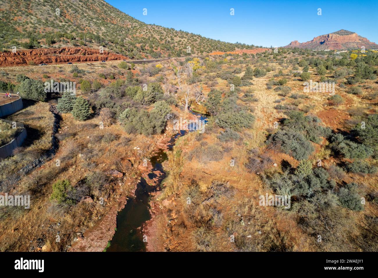 Aerial view of Beaverhead Spring located in Red Rock Country of Sedona ...