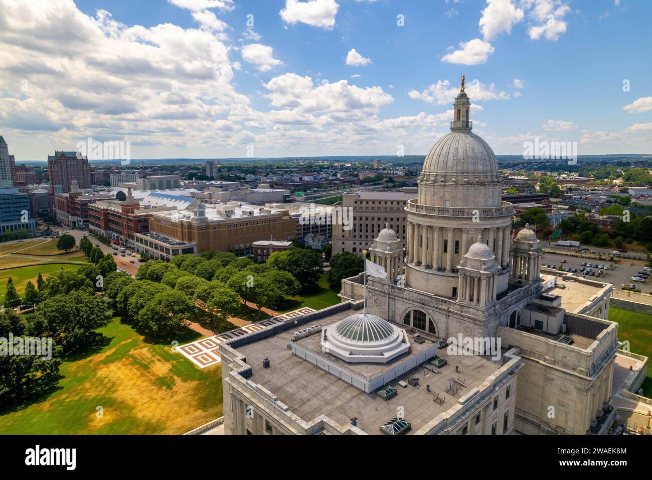 An aerial view of Rhode Island State House in Downtown Providence Stock ...