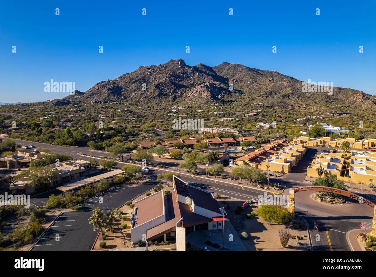 An aerial view of Arizona with Black Mountain in the Background Stock ...