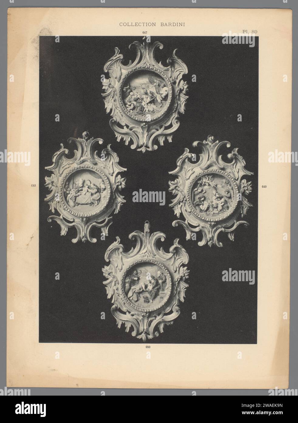 Four paintings of Biblical performances in decorated lists, Anonymous ...