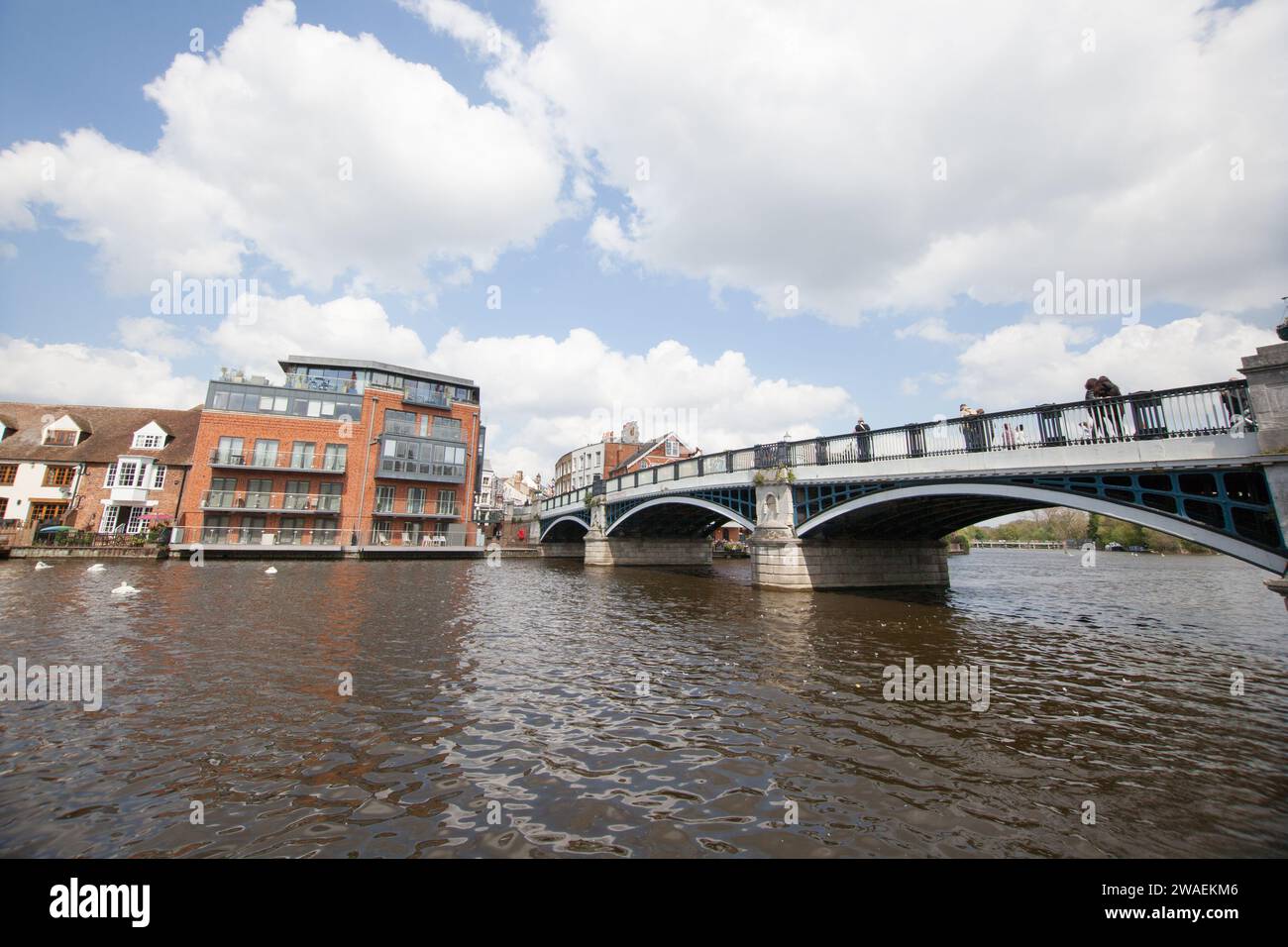 Views of the Windsor Eton Bridge, over the River Thames between Windsor ...