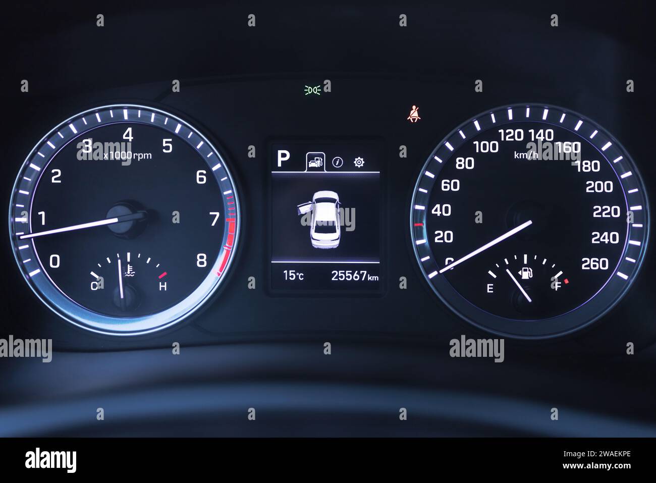 Car dashboard interior front view of luxury new car Stock Photo - Alamy