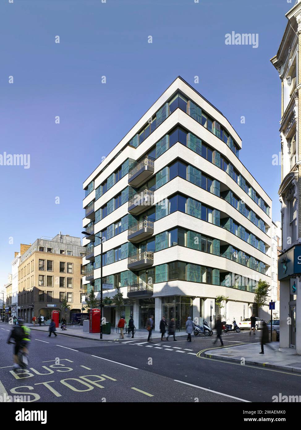 Corner elevation of building across street. Westbourne House, London ...