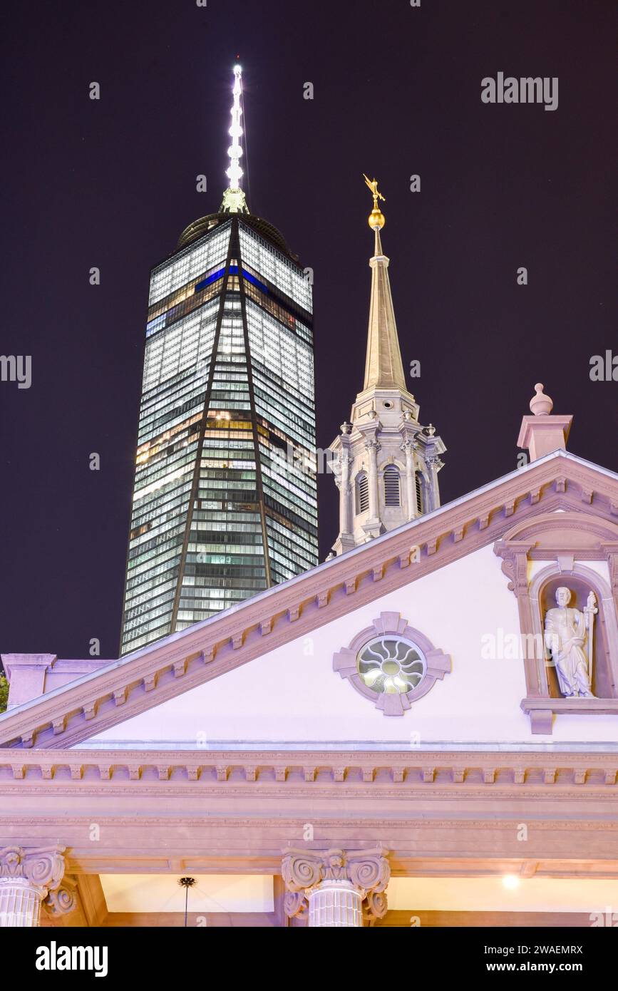 One World Trade Center by Night Stock Photo - Alamy