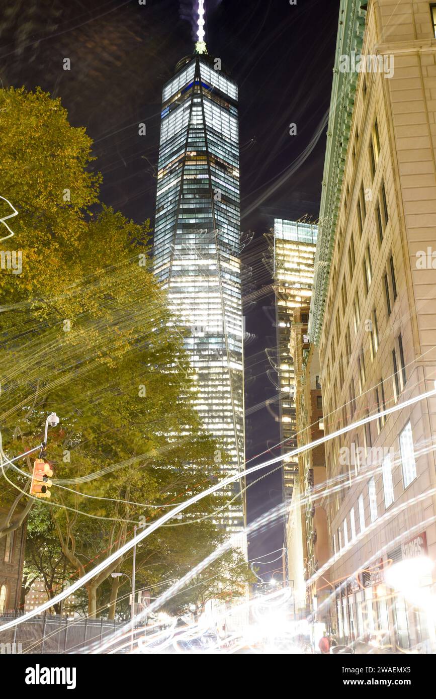 World trade center at night hi-res stock photography and images - Alamy