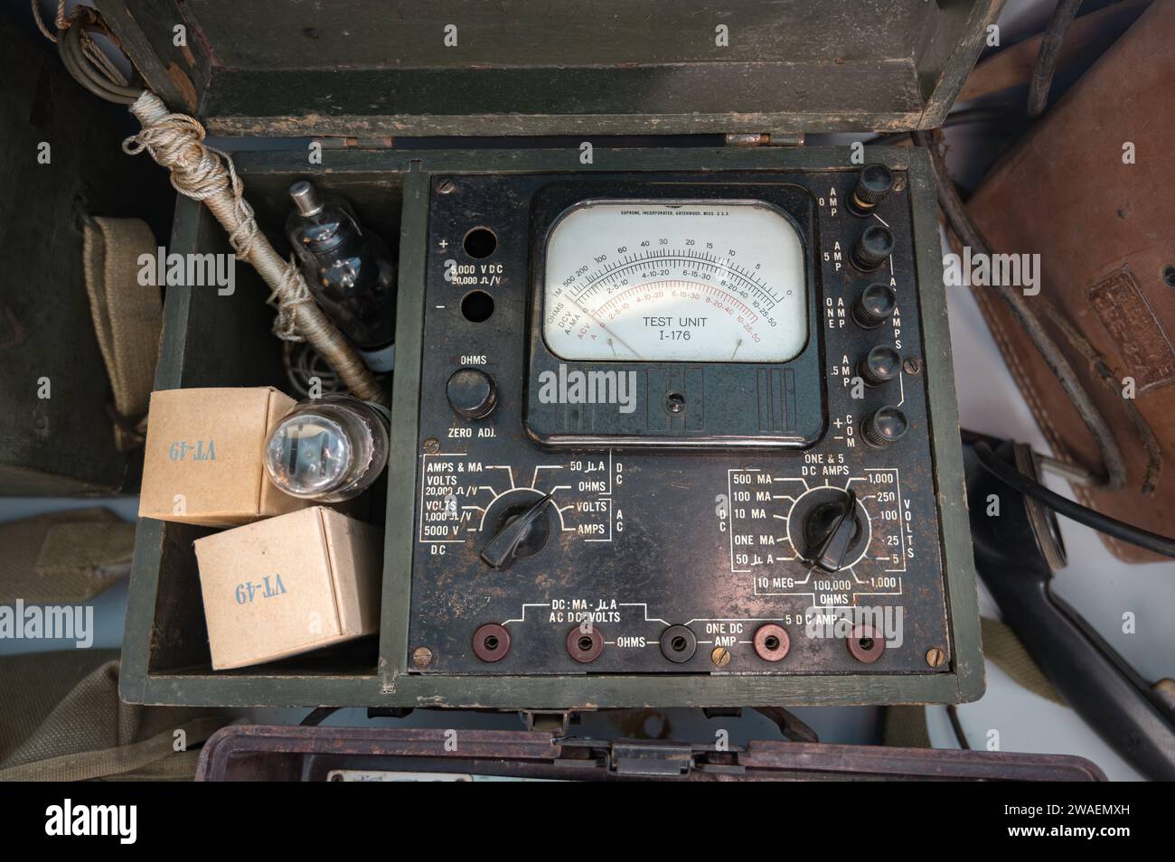 Old military electronic device, it is a multimeter tester with an ...