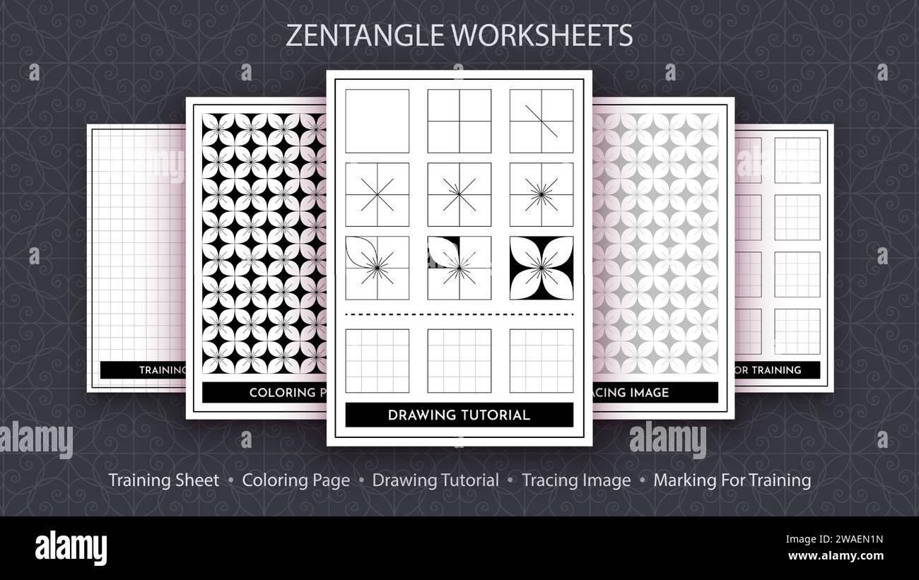 How to Draw a Zentangle. Step by Step Drawing Tutorial. Draw Guide ...