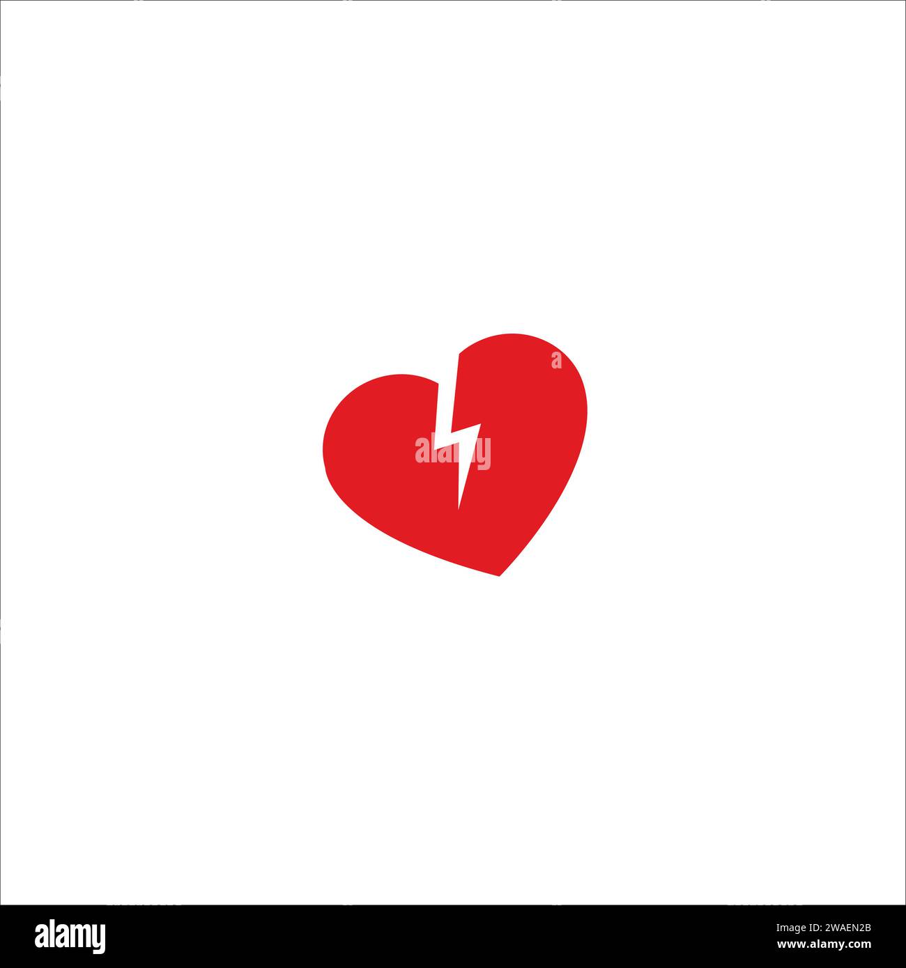 Broken heart vector icon. separation or divorce sign. breakup symbol ...