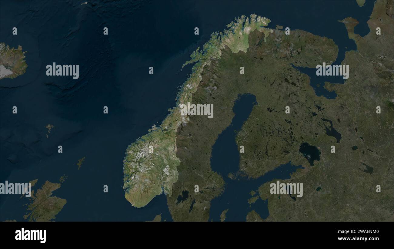 Norway highlighted on a high resolution satellite map Stock Photo - Alamy