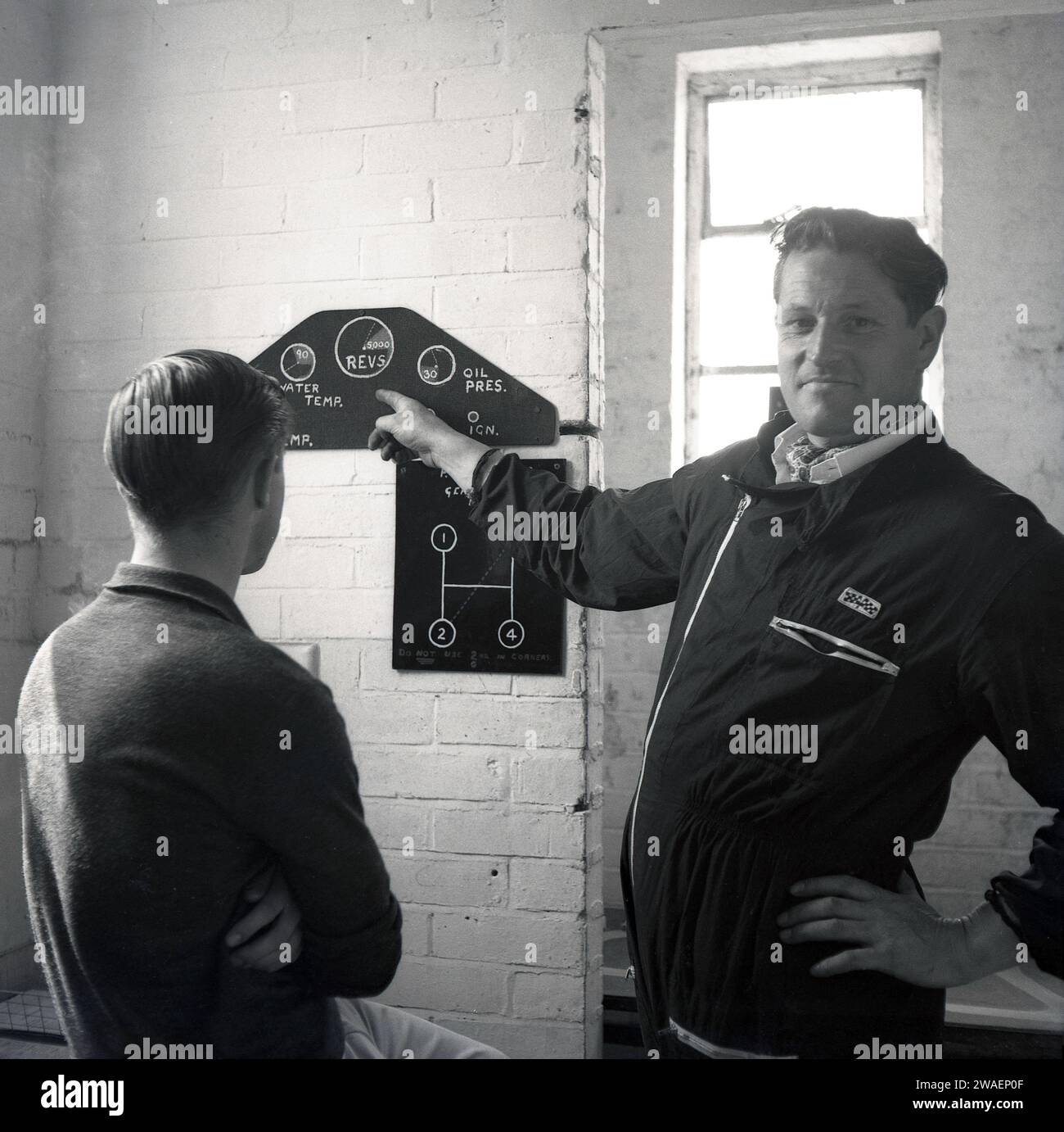 1962, historical, a pupil at Geoff Clarke's motor racing school ...