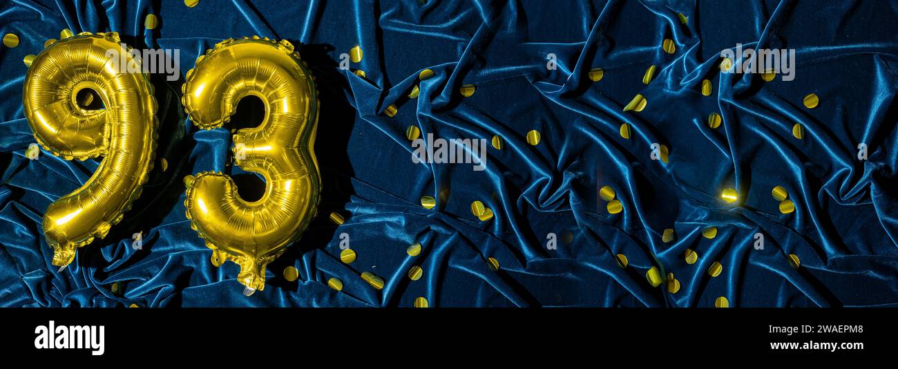 gold foil balloon number ninety three. Birthday or anniversary card ...