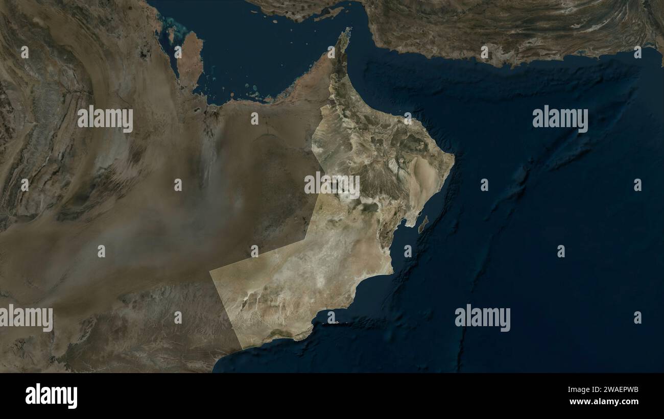 Oman highlighted on a high resolution satellite map Stock Photo - Alamy