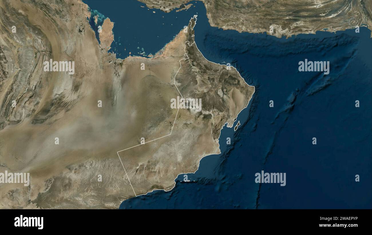 Oman outlined on a high resolution satellite map Stock Photo - Alamy