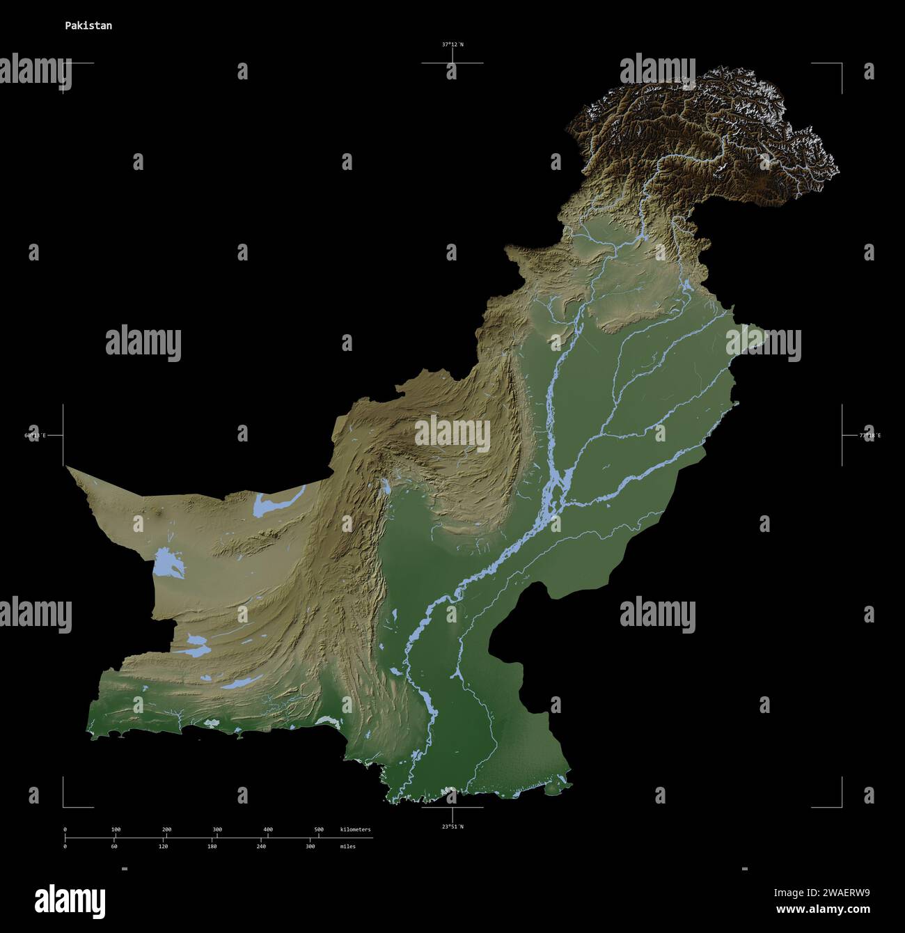 Shape of a Pale colored elevation map with lakes and rivers of the ...
