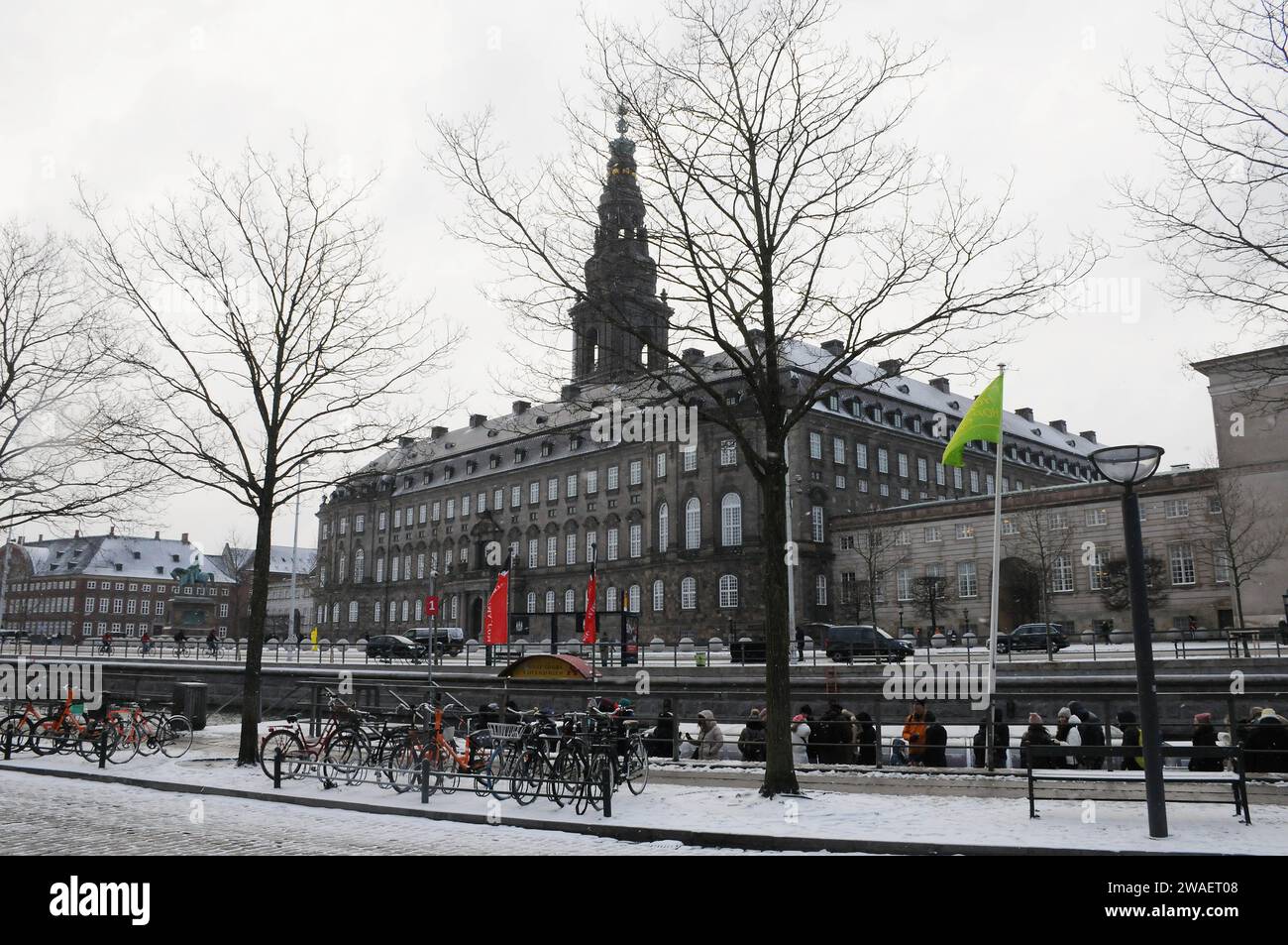Copenhagen, Denmark /04 January 2024/.Winter tourism in danish capital ...