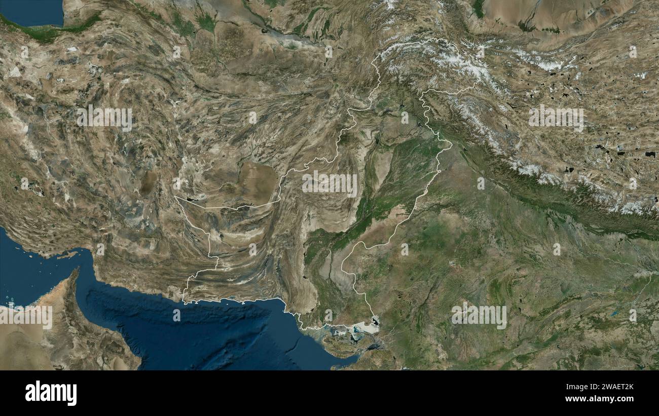 Pakistan country outlined on world hi-res stock photography and images - Alamy
