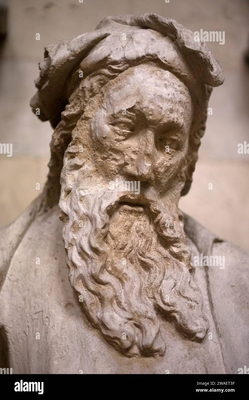 Statue of a prophet at Rouen Cathedral ambulatory, Normandy, France ...