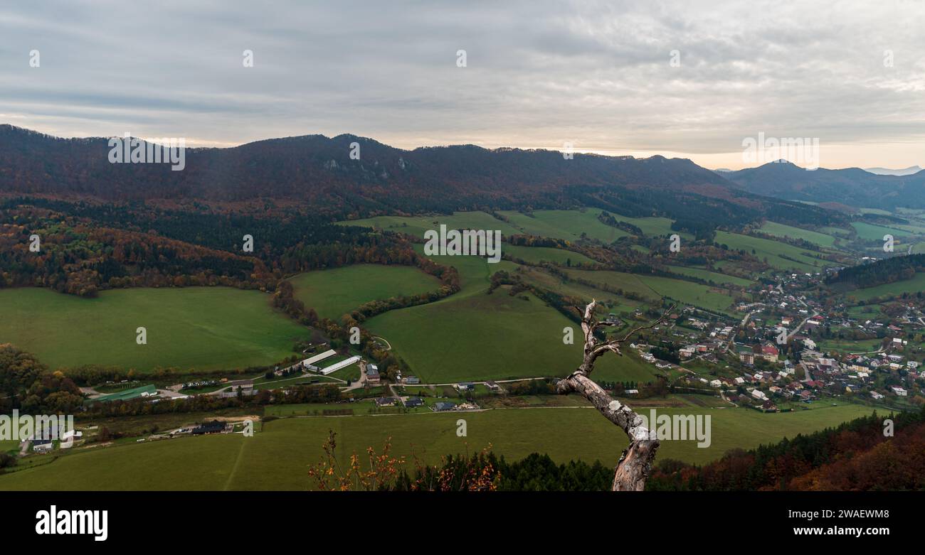 Sulov village with hills around from Sulovsky hrad castle ruins in ...