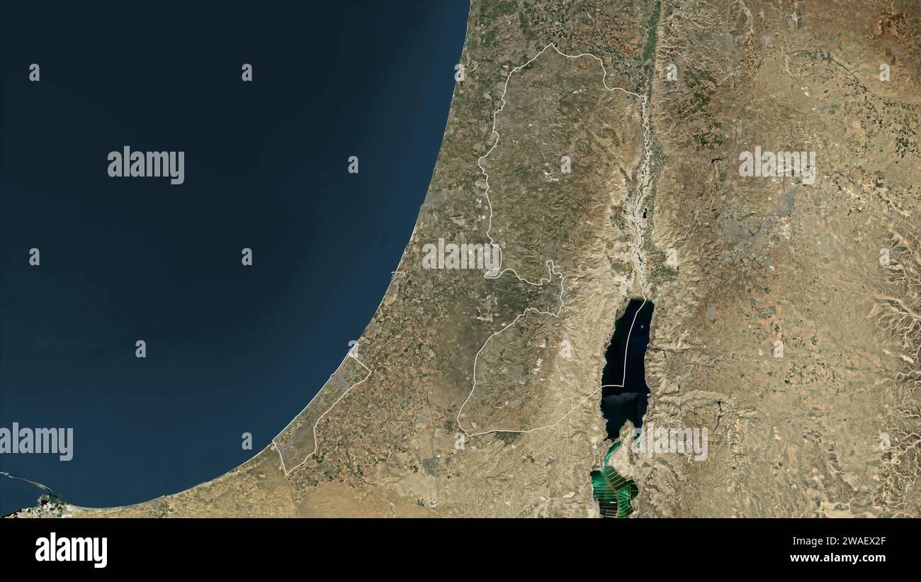 Palestine outlined on a high resolution satellite map Stock Photo - Alamy