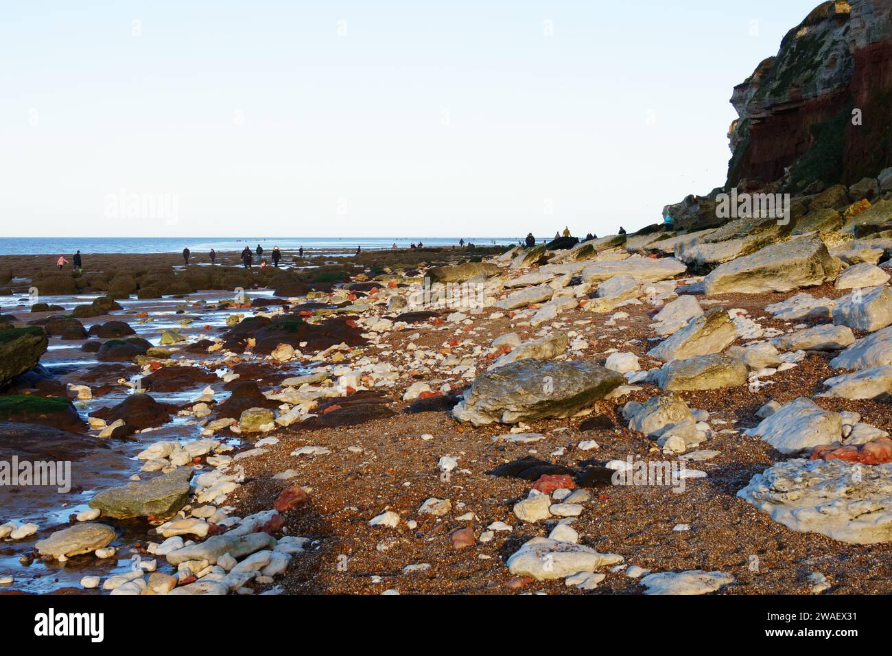 People take a walk on the beach on New Years Day 2024 at Hunstanton ...