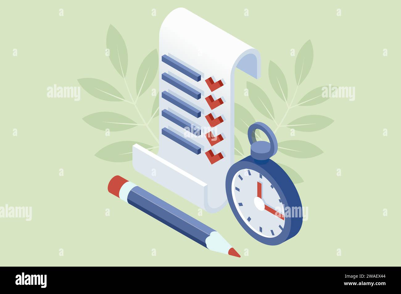 Isometric Task management, To-do list, Productivity booster concept ...