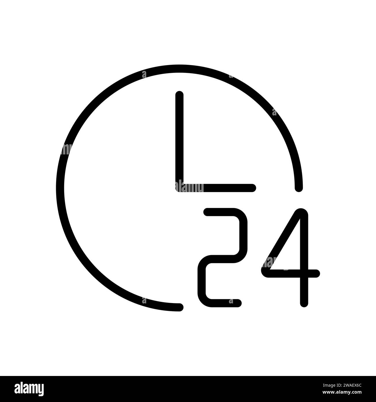 twenty four hours with arrow loop outline icon Stock Vector Image & Art ...