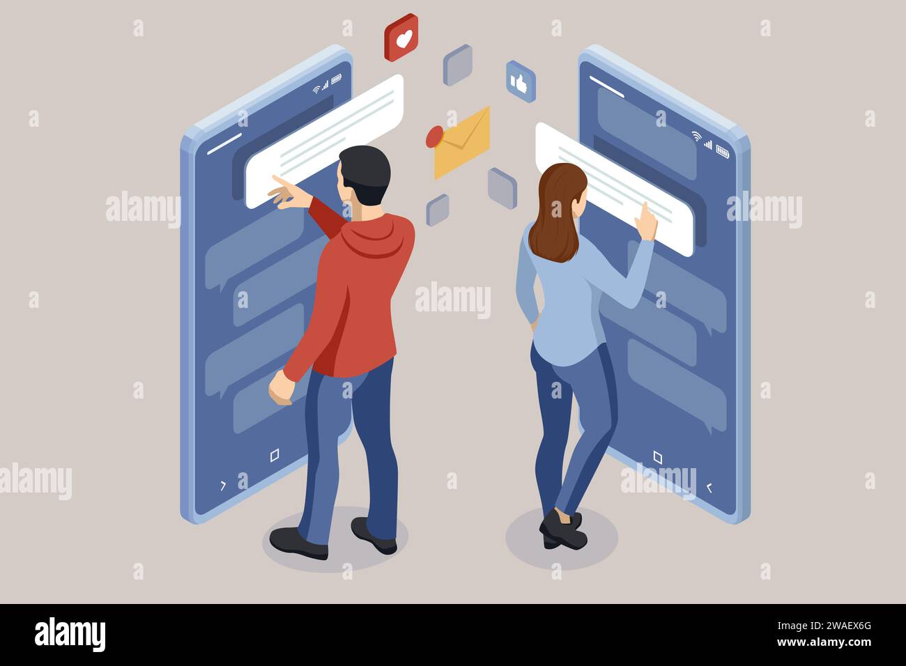 Isometric Effective Social Media Marketing. Message and comment. Harnessing the Potential of ...