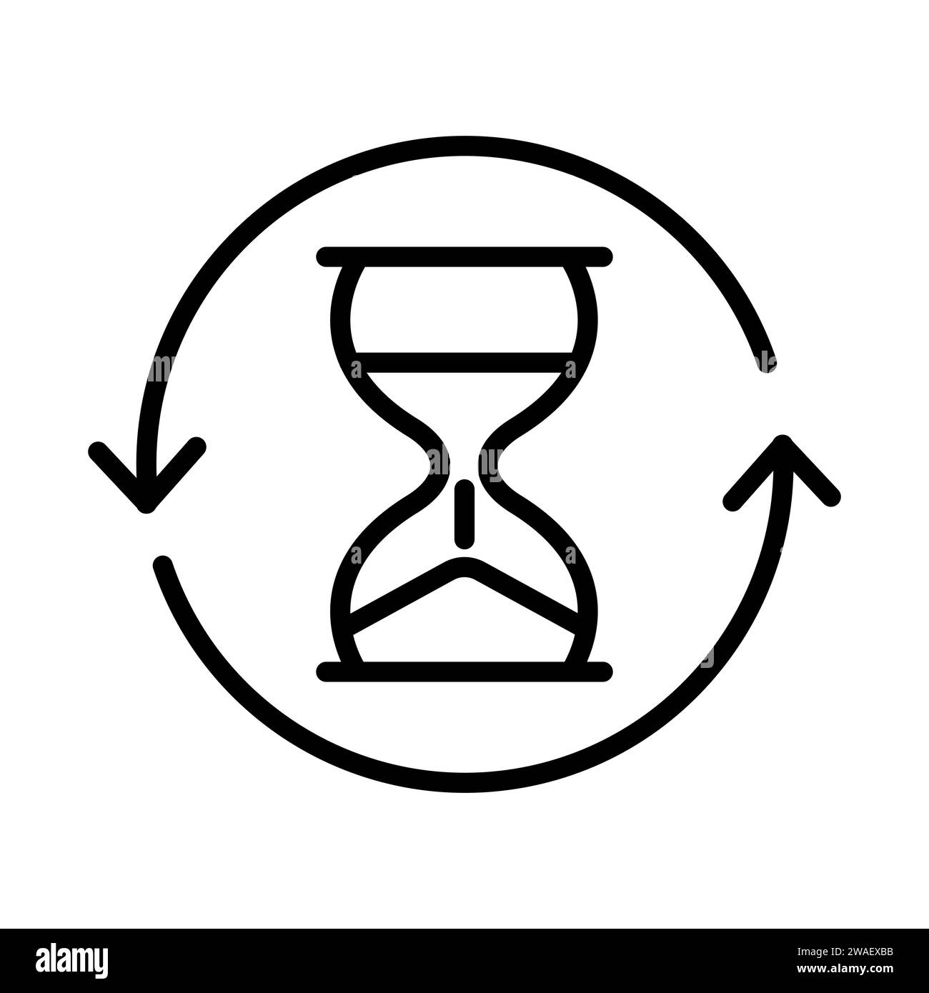 Clock circular arrow line Stock Vector Images - Alamy