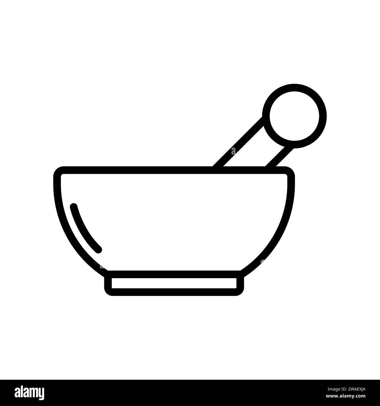 Mortar Pestle Outline Vector Icon Stock Vector Image And Art Alamy