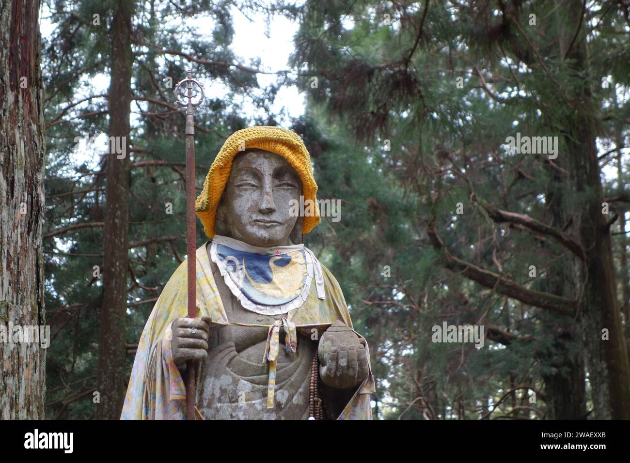 Statues in memory of unborn children on the island of Miyajima, near ...