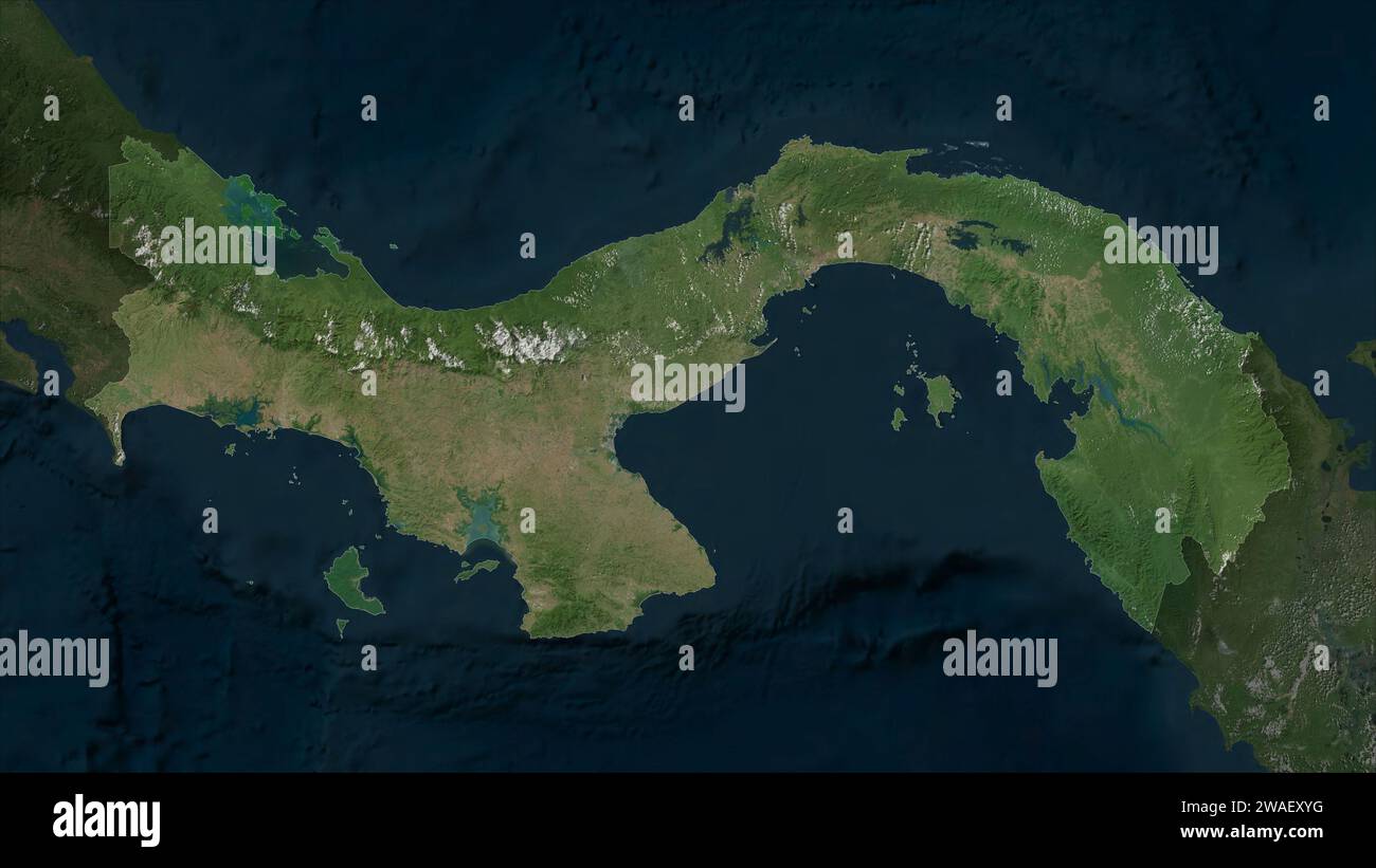 Panama highlighted on a high resolution satellite map Stock Photo - Alamy