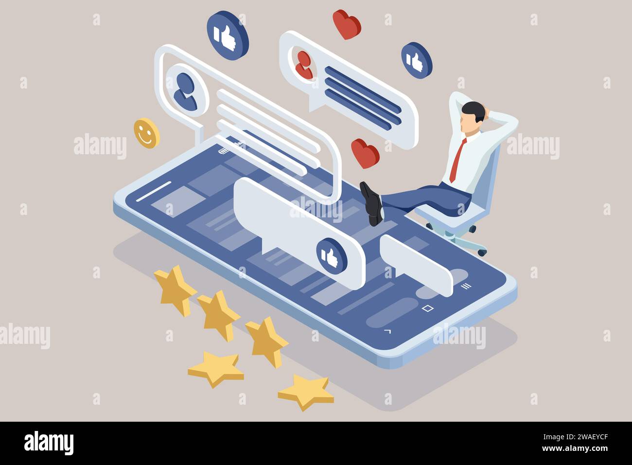 Isometric Social Media Marketing. Message and comment. Harnessing the Potential of Social Media ...