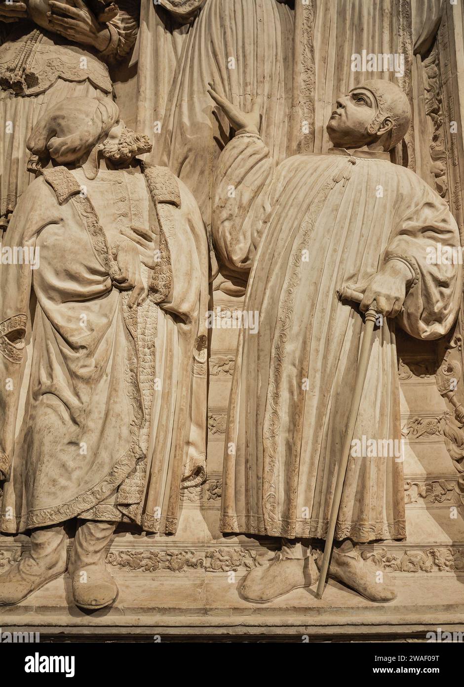 Beautiful sculpture of the Ávila cathedral with a scene from the Holy ...