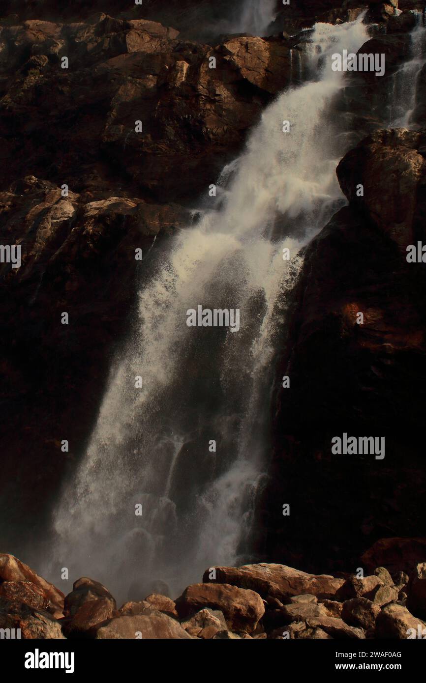 beautiful jang falls or nuranang waterfall, near tawang hill station on ...