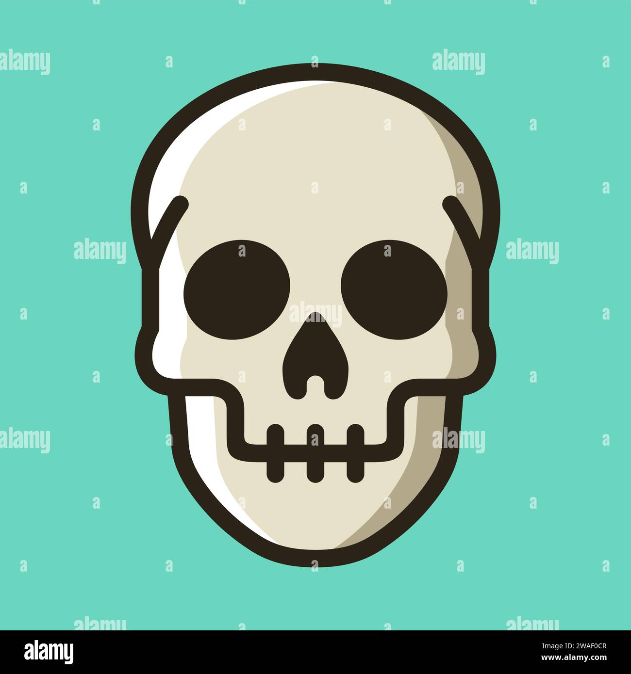 Skull line flat icon, Human skeleton head. Death, pirate and danger ...