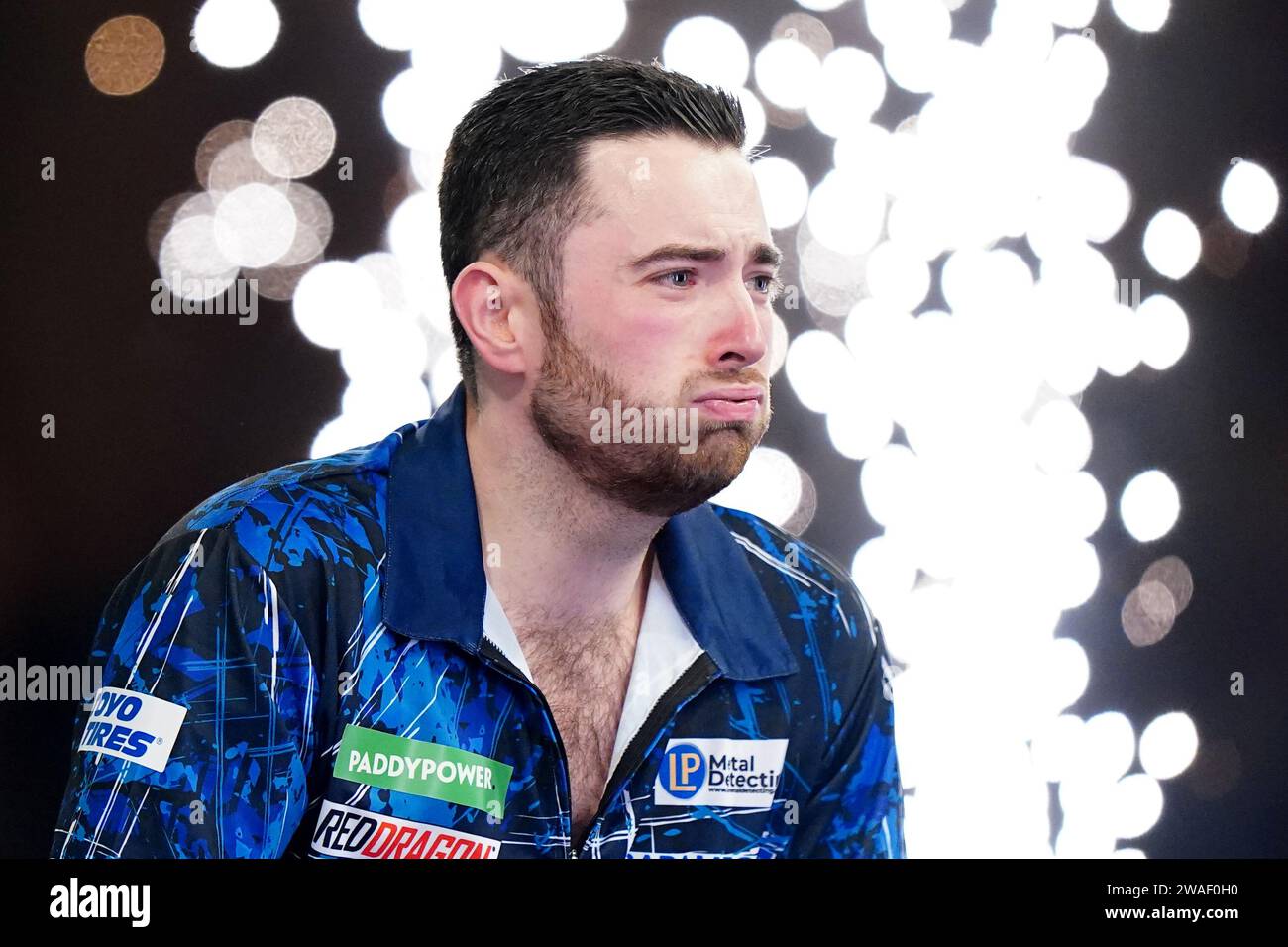 Luke Humphries celebrates after victory over Luke Littler (not pictured ...
