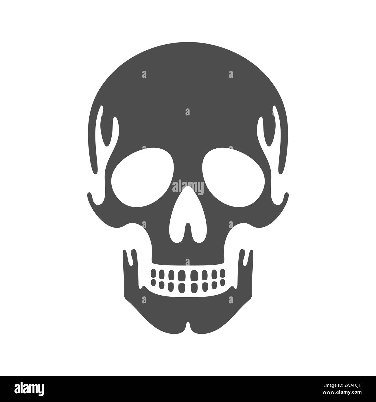 Skull icon silhouette, Human skeleton head. Death, pirate and danger ...