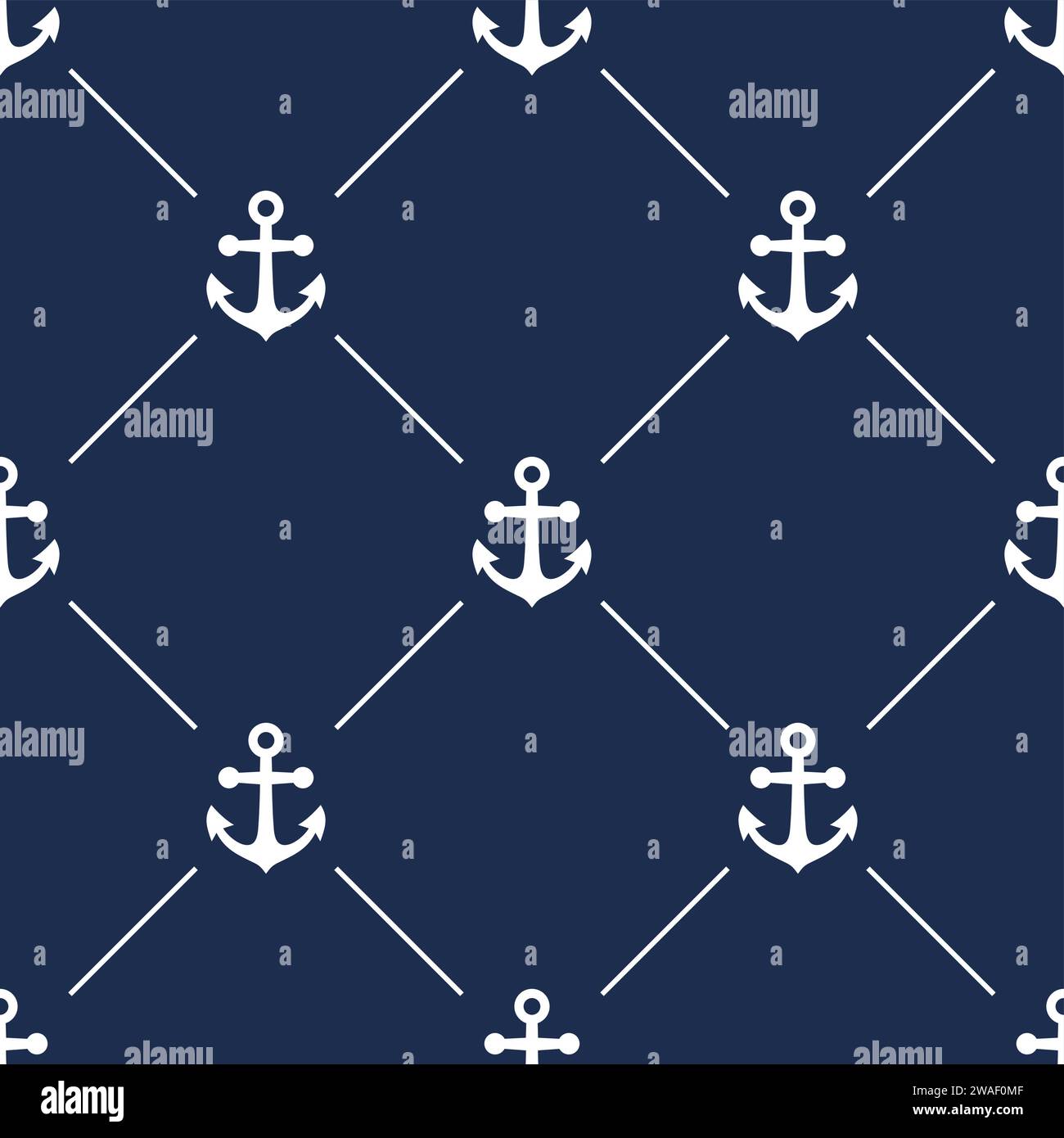 Ship anchors cute marine seamless pattern. Nautical vessel mooring ...