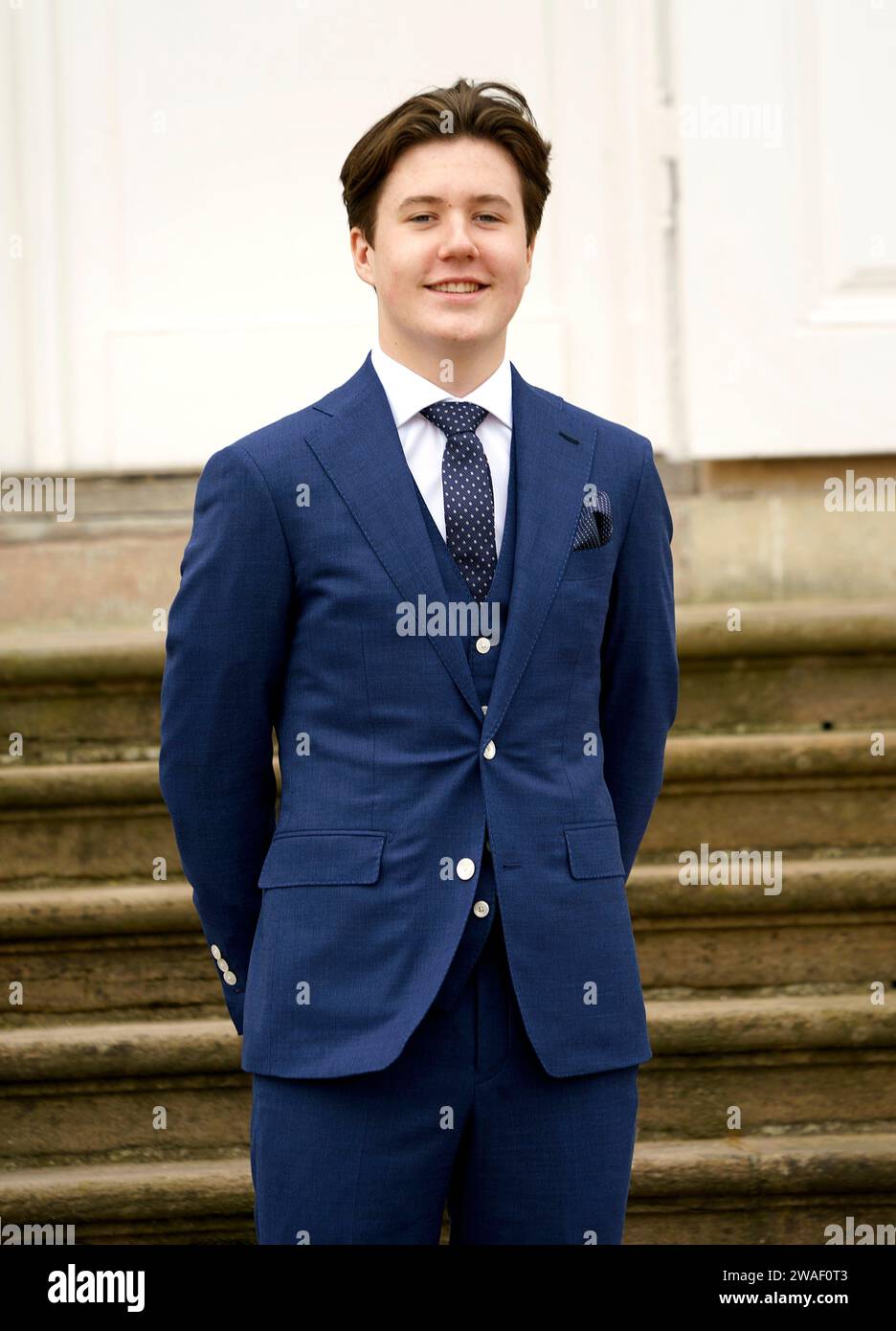 File Photo - Prince Christian pose for the press after his confirmation ...
