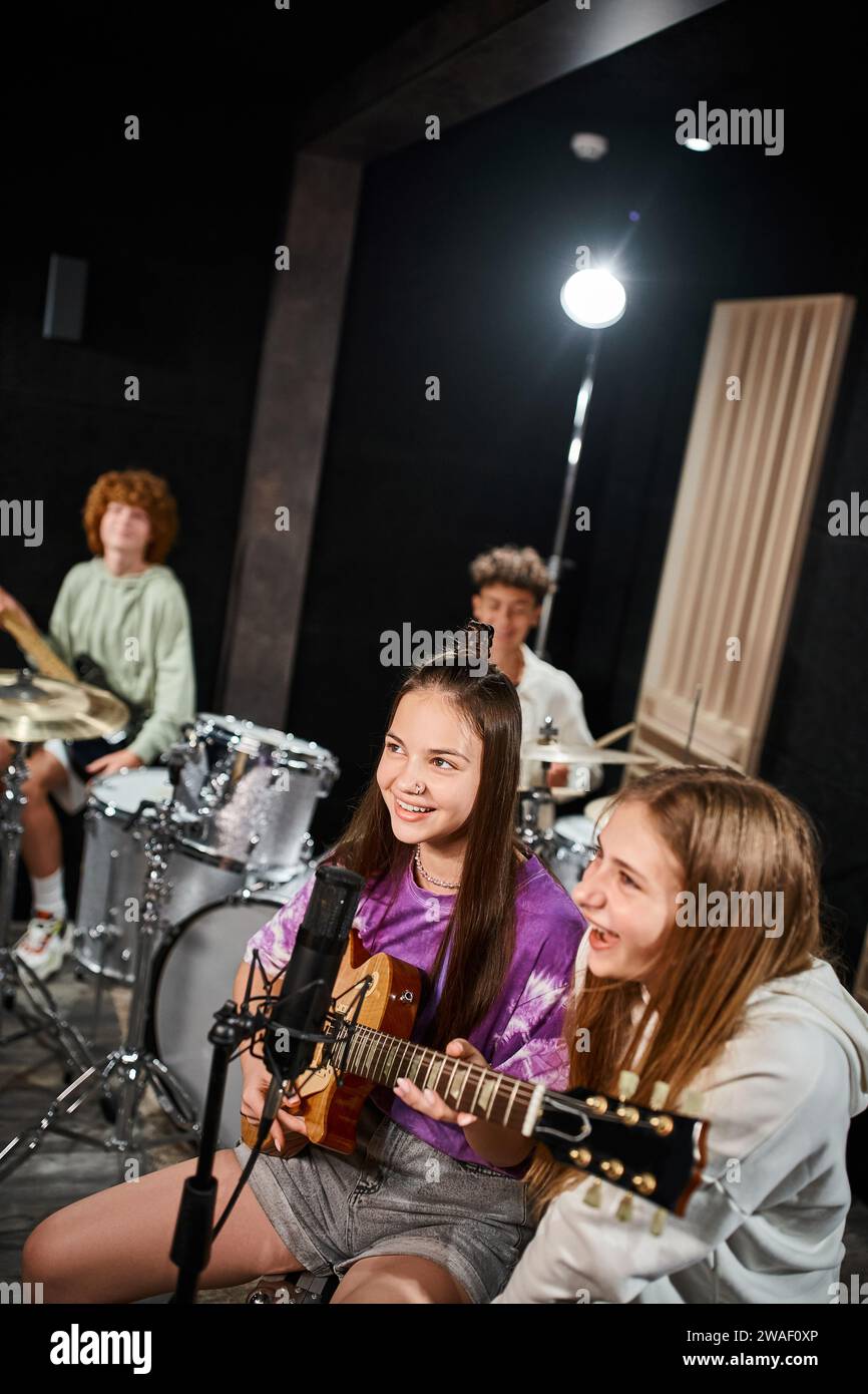 Musical group playing in studio hi-res stock photography and images - Alamy